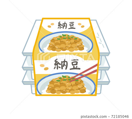 Illustration of packaged three-pack natto - Stock Illustration ...