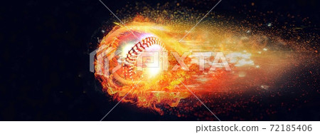 Baseball ball of burning flame - Stock Illustration [72185406] - PIXTA