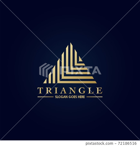 Golden Triangle Striped Line logo Apartment... - Stock Illustration ...