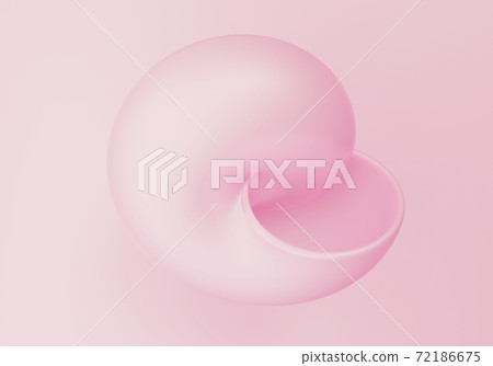 pink empty shell of mollusk, 3d render - Stock Illustration [72186675 ...
