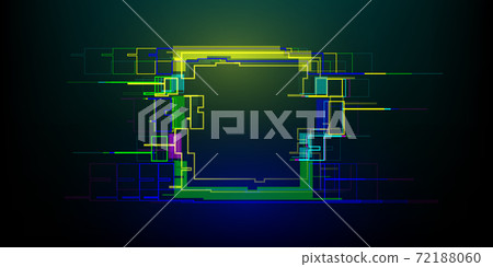 Futuristic glitch rectangle in cyberpunk style.... - Stock Illustration ...