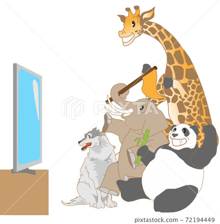 Animals watching TV - Stock Illustration [72194449] - PIXTA