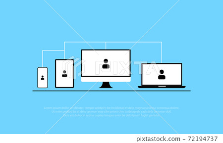 Cross platform software. Synchronized devices,... - Stock Illustration [72194737] - PIXTA