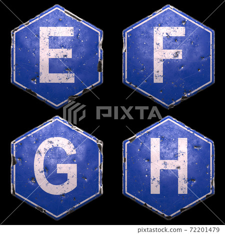 Set of public road signs in blue color with a... - Stock Illustration ...