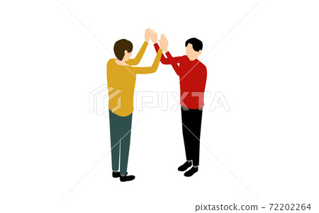 Two men giving high fives, isometric - Stock Illustration [72202264 ...