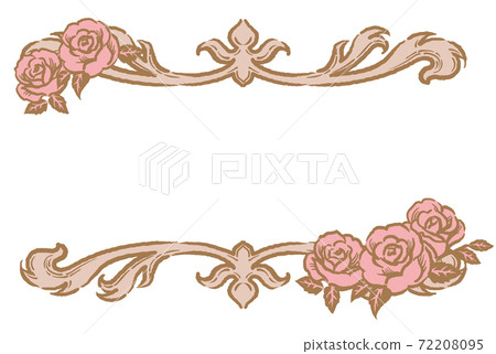 An antique decorative frame using rose flowers.... - Stock Illustration ...