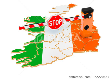 Border close in Ireland. Customs and border... - Stock Illustration ...