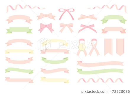 Simple ribbon material set (pastel color) - Stock Illustration ...