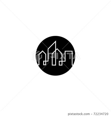 modern line art City logo template - Stock Illustration [72234720] - PIXTA