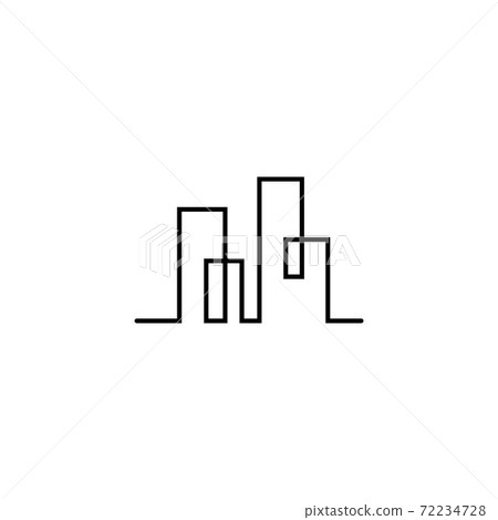 modern line art City logo template - Stock Illustration [72234728] - PIXTA