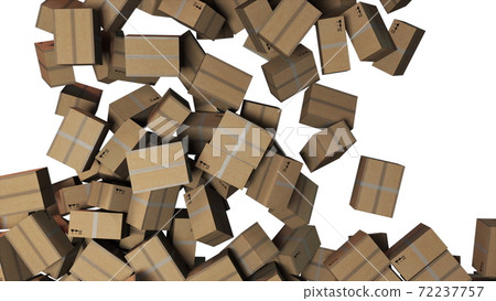 Falling corrugated cardboard boxes, computer... - Stock Illustration ...