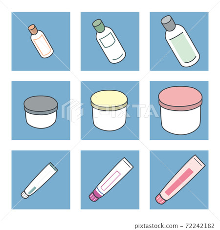Skin ointment icon set, with main line, with... - Stock Illustration ...