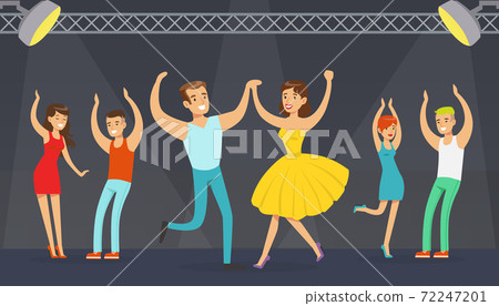 Night Party, Young People Dancing in Club...-插圖素材 [72247201] - PIXTA圖庫