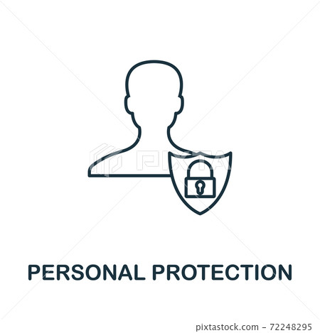 Personal Protection icon. Line style element... - Stock Illustration ...