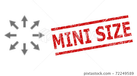 Scratched Mini Size Stamp and Halftone Dotted... - Stock Illustration ...
