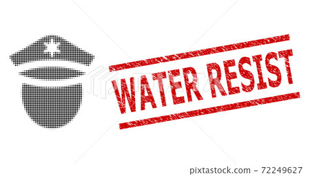 Scratched Water Resist Seal Stamp and Halftone... - Stock Illustration ...