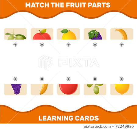 Match cartoon fruits parts. Matching game.... - Stock Illustration ...
