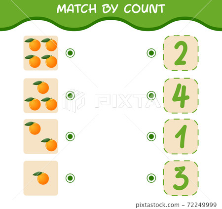 Match by count of cartoon oranges. Match and... - Stock Illustration ...