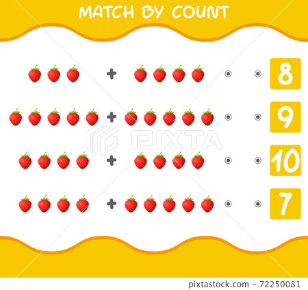 Match by count of cartoon strawberries. Match... - Stock Illustration ...