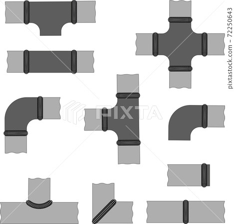 the types of welded joints of pipelines, vector... - Stock Illustration ...