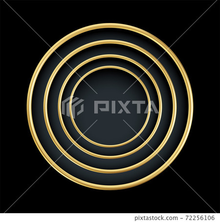 Realistic 3d golden round frame isolated on...-插圖素材 [72256106] - PIXTA圖庫
