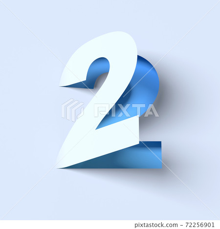 Cut out paper font number 2 - Stock Illustration [72256901] - PIXTA