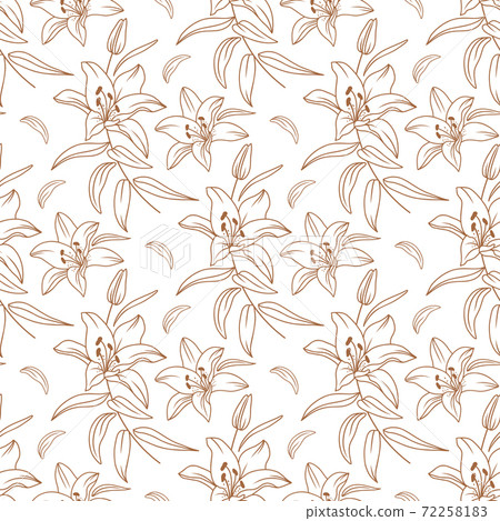 Lily pattern, Floral pattern modern, Elegant... - Stock Illustration ...