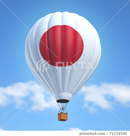 Hot air balloon with Japanese flag - Stock Illustration [72259500] - PIXTA