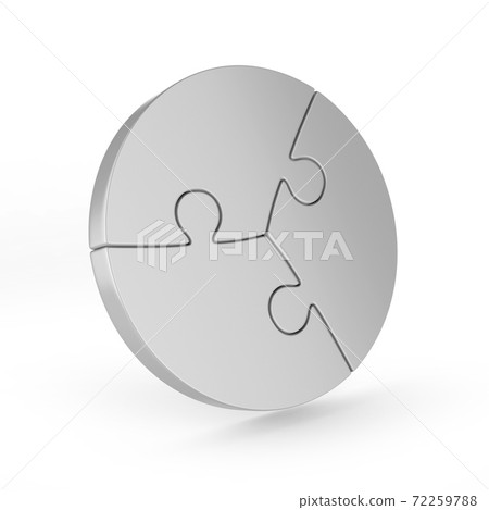 Three piece circular puzzle 3d rendering - Stock Illustration [72259788 ...