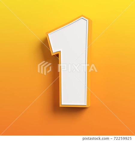 Cartoon 3d font number 1 - Stock Illustration [72259925] - PIXTA