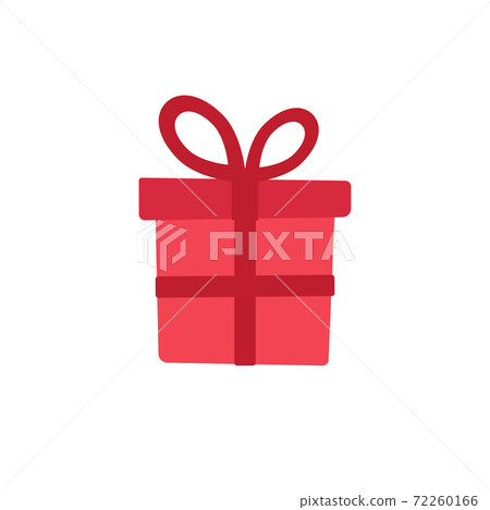 Vector flat cartoon red Christmas present box - Stock Illustration ...