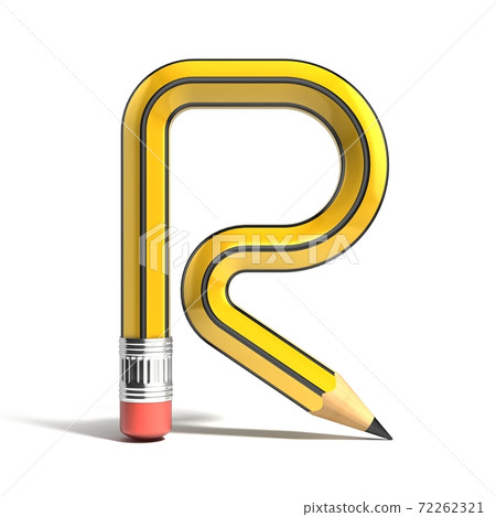 pencil 3d font letter R - Stock Illustration [72262321] - PIXTA