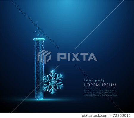Laboratory tube and snowflake. Low poly style... - Stock Illustration ...