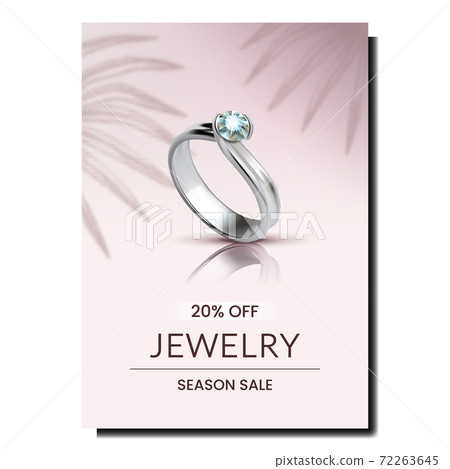 Ring Jewelry Accessory Promotional Banner Vector - Stock Illustration ...