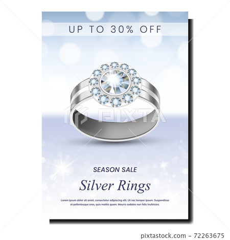 Silver Rings Creative Promotional Poster Vector - Stock Illustration ...