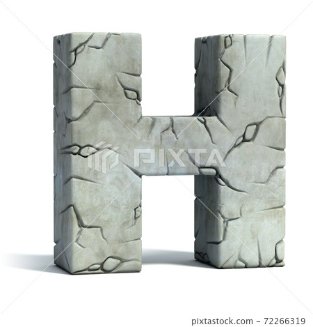 cracked stone 3d font letter H - Stock Illustration [72266319] - PIXTA