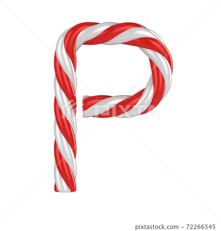 christmas candy cane font - letter P - Stock Illustration [72266545 ...