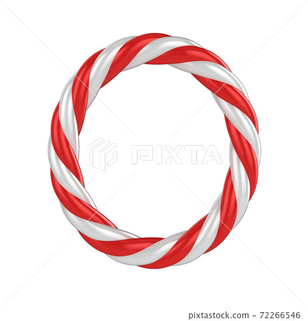 christmas candy cane font - letter O - Stock Illustration [72266546 ...