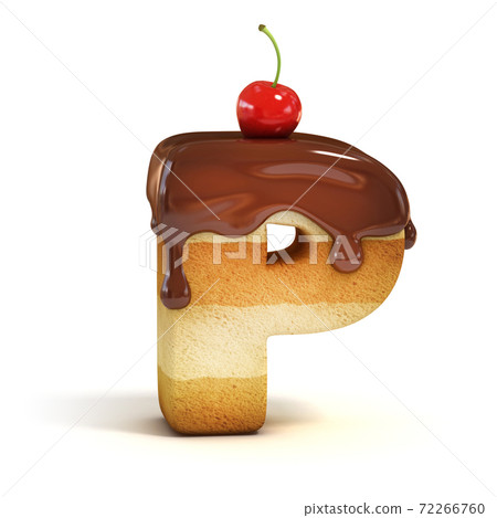 cake 3d font letter P - Stock Illustration [72266760] - PIXTA