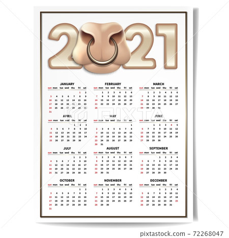 White bull calendar - Stock Illustration [72268047] - PIXTA