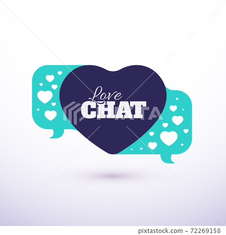 Love talk chat dating, heart shape in message... - Stock Illustration ...