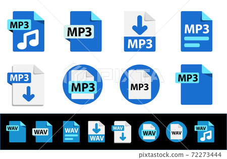 File format extensions icons. MP3, WAV.... - Stock Illustration ...