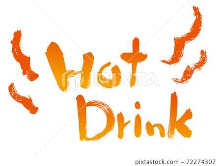 Hot Drink handwritten orange letters - Stock Illustration [72274307 ...