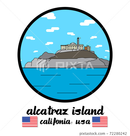 Circle Icon Alcatraz Island. Vector illustration-插圖素材 [72280242] - PIXTA圖庫