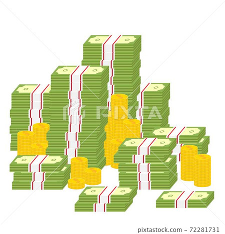 Coins and banknotes vector illustration... - Stock Illustration ...