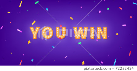 You win template. 3d marquee light bulb text... - Stock Illustration ...