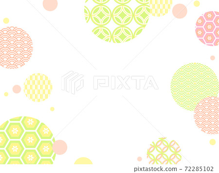 Cute pastel Japanese pattern frame background - Stock Illustration ...