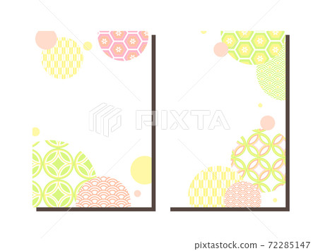 Cute pastel Japanese pattern card - Stock Illustration [72285147] - PIXTA