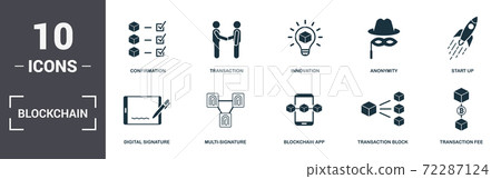Blockchain set icons collection. Includes... - Stock Illustration ...