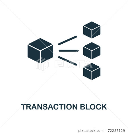 Transaction Block icon. Monochrome style design... - Stock Illustration ...